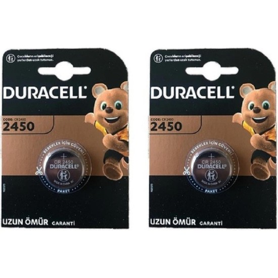 Duracell Derwell Duracell Cr 2450 Lithium 3V Pil 2'li Paket Fiyatı