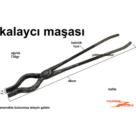 Yıldırım Nalbur Kalaycı Ocak Maşası 50CM Ince Kalay Demirci Köz Ateş ...
