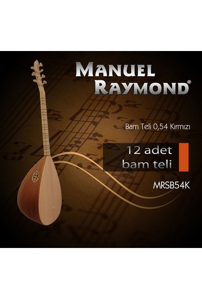 Bağlama Bam Teli 12'li Takım 0.54 Kırmızı MRSB54K Bağlama Bam Teli 12'li Takım 0.54 Kırmızı MRSB54K