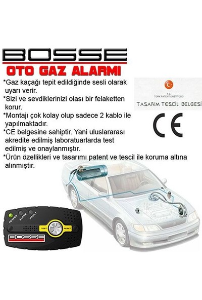 Nettedarikcisi Oto Gaz Alarmı Bosse Araç LPG Alarm Cihazı Nettedarikcisi Oto Gaz Alarmı Bosse Araç LPG Alarm Cihazı