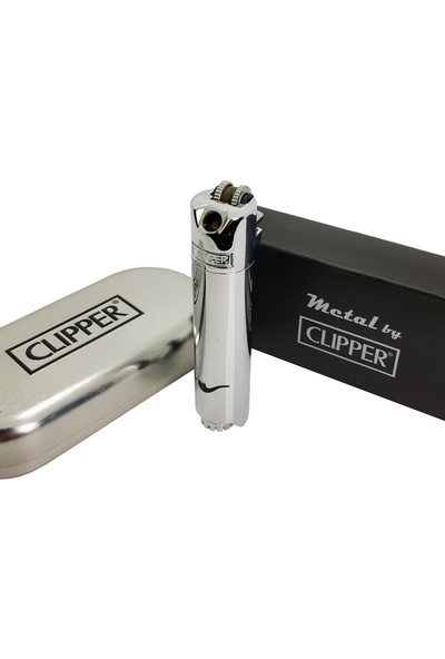 Clipper Yandan Yanan Metal Parlak Pipo Çakmağı, Çakmak Pt57