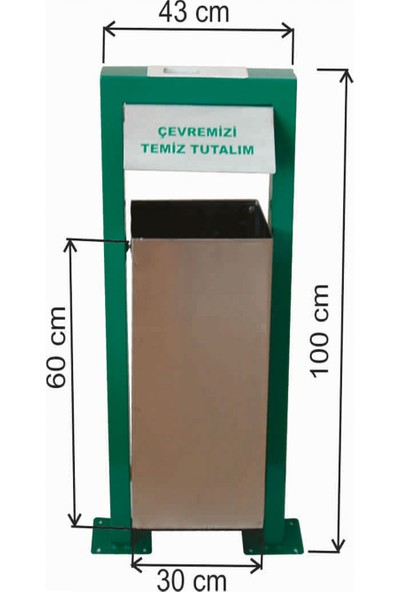 Avrupa Tedarik Bahçe Tipi Çöp Kovası Kare Kova Paslanmaz