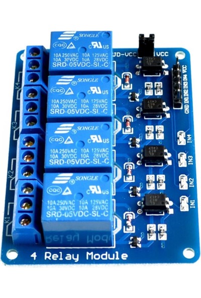 Robotekno Dört Kanal Röle Kartı 5v 4'lü Röle Modülü 4 Kanal Röle Arduino Robotekno Dört Kanal Röle Kartı 5v 4'lü Röle Modülü 4 Kanal Röle Arduino