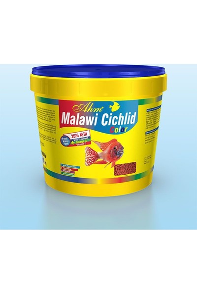 Ahm Malawi Cichlid Granulat Colour Renklendirici Balık Yemi Kova 3 Kg Ahm Malawi Cichlid Granulat Colour Renklendirici Balık Yemi Kova 3 Kg