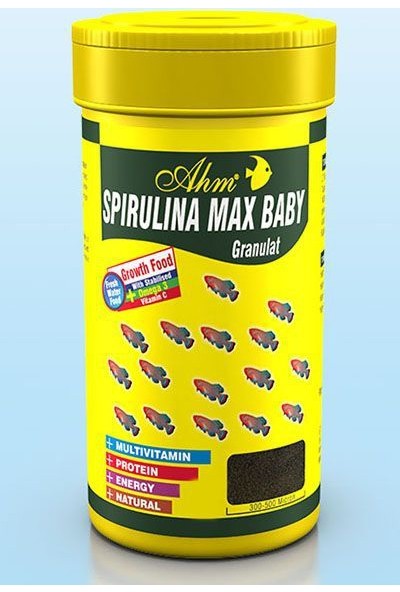 Ahm Spirulina Max Baby Granulat Yavru Balık Yemi 100 Ml Ahm Spirulina Max Baby Granulat Yavru Balık Yemi 100 Ml