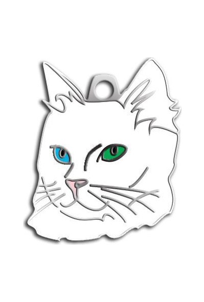 Dalis Pet Tag - Mavi Yeşil Gözlü Van Kedisi Kedi Künyesi