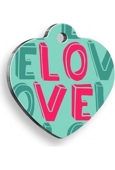 Pet Tag Art L-O-V-E Kalp Şekilli Kedi Köpek Künyesi