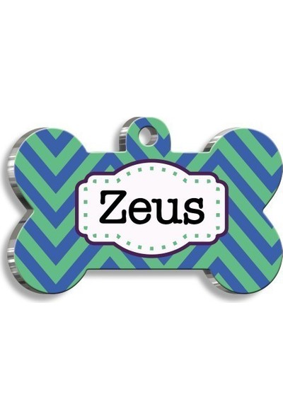 Pet Tag Art İri Zikzak Kemik Şekilli Köpek Künyesi Pet Tag Art İri Zikzak Kemik Şekilli Köpek Künyesi