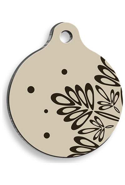 Pet Tag Art - Christmas Serisi Grey Pine Tree Yuvarlak Kedi Ve Köpek Künyesi