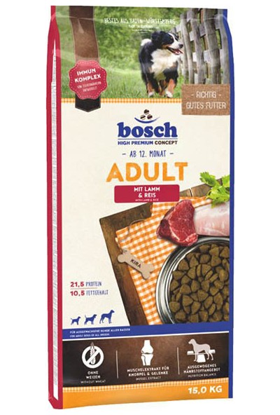 Bosch Adult Lamb & Rice Kuzu Etli Pirinçli Yetişkin Köpek Mamasi 15 Kg Bosch Adult Lamb & Rice Kuzu Etli Pirinçli Yetişkin Köpek Mamasi 15 Kg
