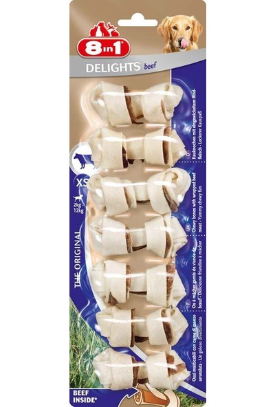 8 In 1 Delights Bones Biftekli Ağız Bakım Kemiği Xs Boy 7'Li 84 Gr 8 In 1 Delights Bones Biftekli Ağız Bakım Kemiği Xs Boy 7'Li 84 Gr
