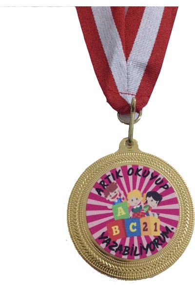 Beyazyıldızlar Madalya 10 Adet (Artık Okuyup Yazabiliyorum_Pembe)