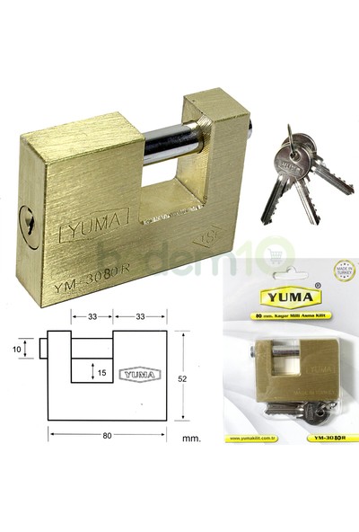 Yuma 3080 Kayar Milli Asma Kilit Yuma 3080 Kayar Milli Asma Kilit