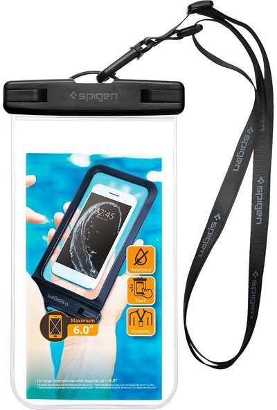 Spigen Universal (Tüm Cihazlarla Uyumlu) IPX8 Sertifikalı Su Geçirmez Kılıf Crystal Clear - 000EM20923 Spigen Universal (Tüm Cihazlarla Uyumlu) IPX8 Sertifikalı Su Geçirmez Kılıf Crystal Clear - 000EM20923