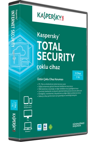 Kaspersky Total Security MD 3C Çoklu Cihaz Koruması Kaspersky Total Security MD 3C Çoklu Cihaz Koruması