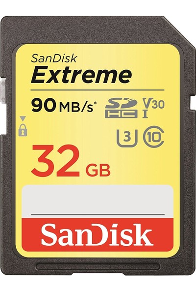 SanDisk Extreme 32GB SDHC Card 32GB 90MB/s V30 UHS-I U3 Hafıza Kartı SDSDXVE-032G-GNCIN SanDisk Extreme 32GB SDHC Card 32GB 90MB/s V30 UHS-I U3 Hafıza Kartı SDSDXVE-032G-GNCIN