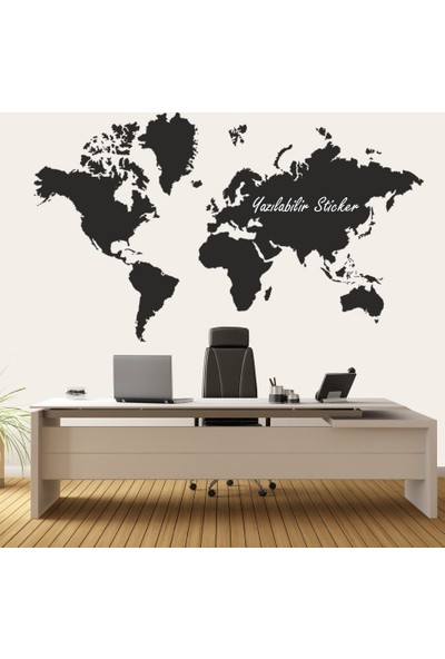 Dekorloft Dünya Haritası Yazılabilir Sticker 175X110 Cm Dekorloft Dünya Haritası Yazılabilir Sticker 175X110 Cm