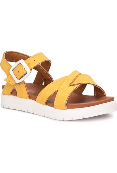 Polaris 71.508159.P Sarı Kız Çocuk Sandalet