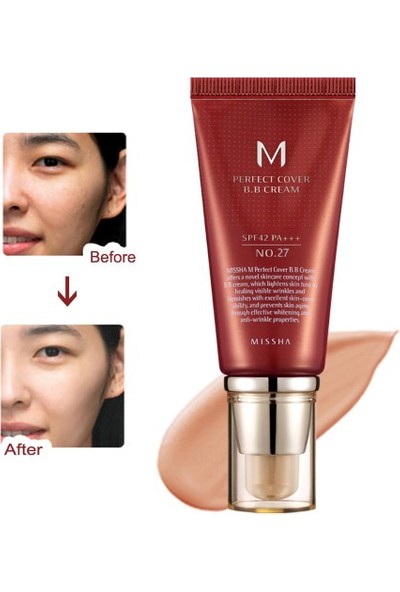 Missha M Perfect Cover BB Cream SPF42 (No.27/Honey Beige) 50ml Missha M Perfect Cover BB Cream SPF42 (No.27/Honey Beige) 50ml