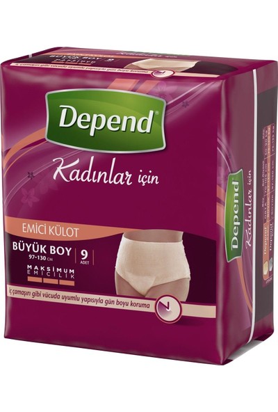 Depend Emici Külot Kadın 9 Adet Büyük Large Beden Depend Emici Külot Kadın 9 Adet Büyük Large Beden