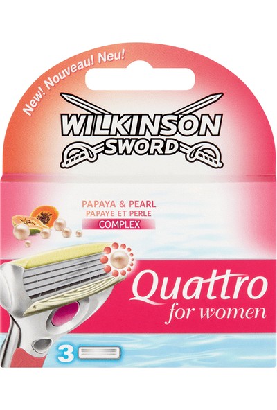 Wilkinson Sword Quattro For Women 3'lü Yedek Tıraş Bıçağı Wilkinson Sword Quattro For Women 3'lü Yedek Tıraş Bıçağı