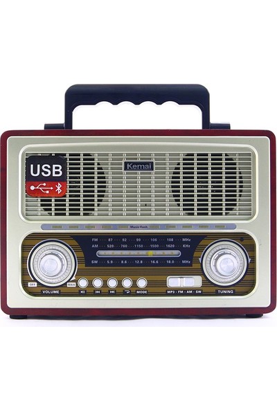Fuma Kemai 1800Bt Bluetooth Usb Sd Fm Nostaljik Görünümlü Radyo