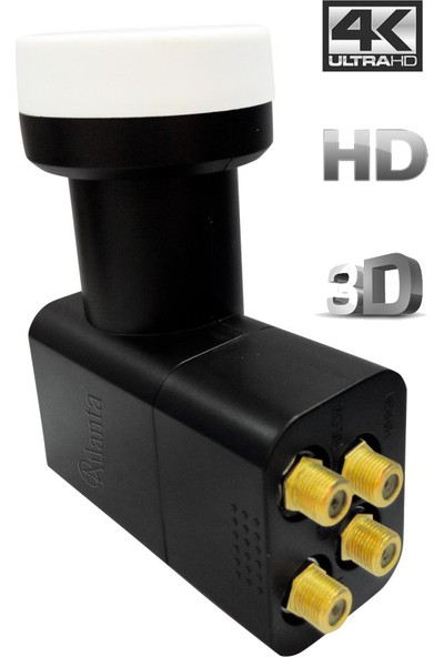 Atlanta Ultra Quattro Santral 4K Full HD LNB (Gold Konnektör/Santral/Merkezi Sistem/Multiswitch Kullanım) Atlanta Ultra Quattro Santral 4K Full HD LNB (Gold Konnektör/Santral/Merkezi Sistem/Multiswitch Kullanım)