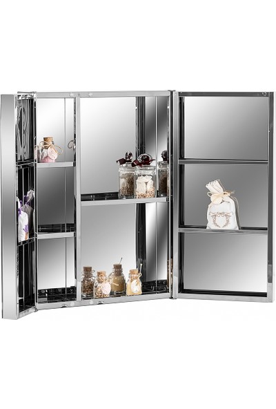 Vitale Paslanmaz Çelik Banyo Dolabı Çift Kapı