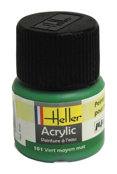 Orta Yeşil Mat No: 101, Heller 12Ml Akrilik Maket Boyası Orta Yeşil Mat No: 101, Heller 12Ml Akrilik Maket Boyası
