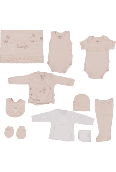 Bebbek Ekru Kız Kelebek 10'lu Hastane Çıkışı