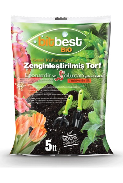 Bitbest Solucan Gübresi ve Leonardit Katkılı Torf (Bitki Toprağı) 5 L Bitbest Solucan Gübresi ve Leonardit Katkılı Torf (Bitki Toprağı) 5 L