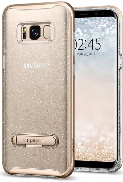 Spigen Samsung Galaxy S8 Kılıf Crystal Hybrid Glitter Gold Quartz - 565CS21327 Spigen Samsung Galaxy S8 Kılıf Crystal Hybrid Glitter Gold Quartz - 565CS21327