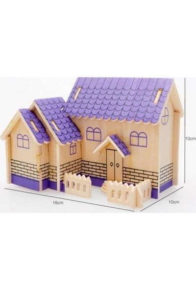 Wildlebend 3D Ahşap Puzzle - Mor Ev Wildlebend 3D Ahşap Puzzle - Mor Ev