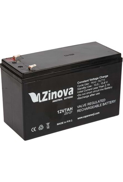 Zinova 12V 7 Ah Bakımsız Kuru Akü