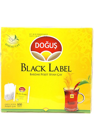 Doğuş Black Label Bardak Poşet Siyah Çay 100'Lü Doğuş Black Label Bardak Poşet Siyah Çay 100'Lü