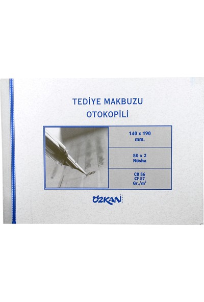 Özkan Tediye Makbuzu Otokopili 2Nüsha Özkan Tediye Makbuzu Otokopili 2Nüsha