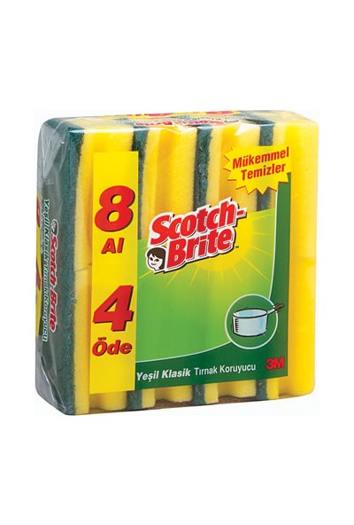 Scotch Brite Sünger Oluklu 8'Li Avantaj Paket