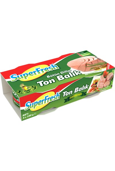 SuperFresh Ton Balığı Zeytinyağlı 160 gr x 2 Adet SuperFresh Ton Balığı Zeytinyağlı 160 gr x 2 Adet
