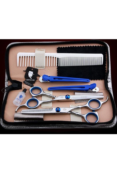 Smith Chu 8 Parça 6.0 inch Profesyonel Kuaför Berber Makas Seti Düz Makas Ara Makas Smith Chu 8 Parça 6.0 inch Profesyonel Kuaför Berber Makas Seti Düz Makas Ara Makas