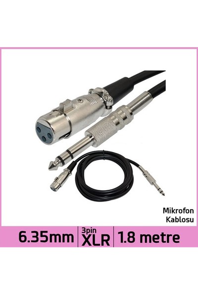 Ti-Mesh 6.35Mm Stereo 3 Pin Xlr Dişi Mikrofon Ses Kablosu - 1,8M Ti-Mesh 6.35Mm Stereo 3 Pin Xlr Dişi Mikrofon Ses Kablosu - 1,8M