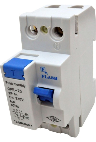 Flash 2X25A/300Ma Kaçak Akım Koruma Rölesi Flash 2X25A/300Ma Kaçak Akım Koruma Rölesi