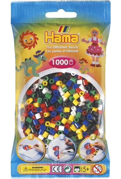 Hama Beads 1.000'lik Hama Midi Boncuk - 6 Temel Renk Hama Beads 1.000'lik Hama Midi Boncuk - 6 Temel Renk