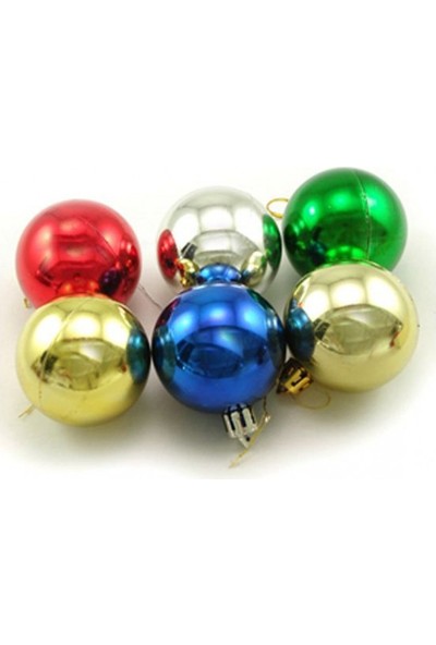 Wildlebend Yılbaşı Ağacı Süsü Parlak Top 6 Adet - Büyük Boy