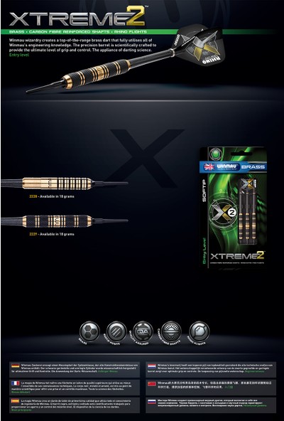 Winmau Xtreme2 Brass Plastik Uçlu Dart-18 Gram Winmau Xtreme2 Brass Plastik Uçlu Dart-18 Gram