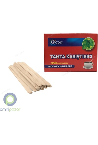Tropic Ahşap Tahta Karıştırıcı 1000'Li