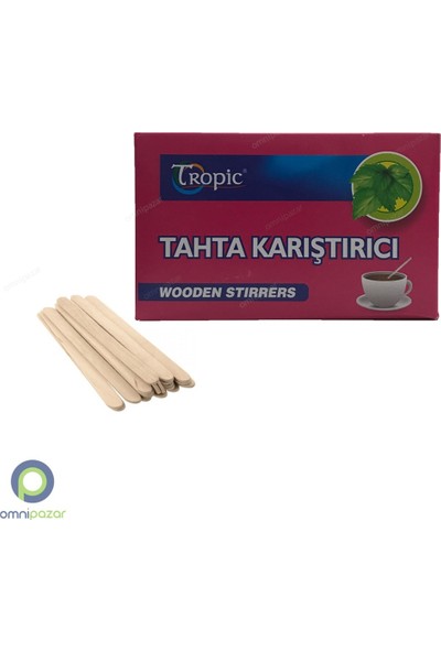 Tropic Ahşap Tahta Karıştırıcı 11 Cm 750'Li 5 Paket