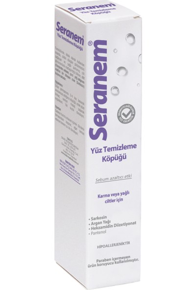 Dermadolin Seranem Yüz Temizleme Köpüğü 200 ml. (Sebum Azaltıcı Etki) Dermadolin Seranem Yüz Temizleme Köpüğü 200 ml. (Sebum Azaltıcı Etki)