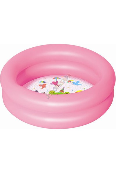 Bestway şişme Bebek Havuzu 2 Halkalı Taban Desenli Pembe 51061