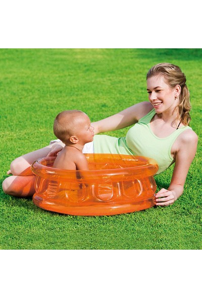 Bestway şişme Bebek Havuzu Şeffaf Turuncu 64Cm X 25Cm 51112