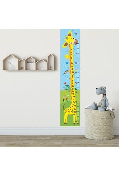 DekorLoft Yavru Zürafa Boy Ölçer Sticker DBC1 Sarı